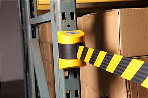 Magnetic Wall Mount Stanchion | 15 Ft. Black Belt Length