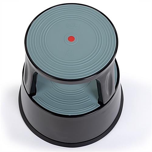 Rolling Kick Stool | 17" Tall 2-Tier Black Steel