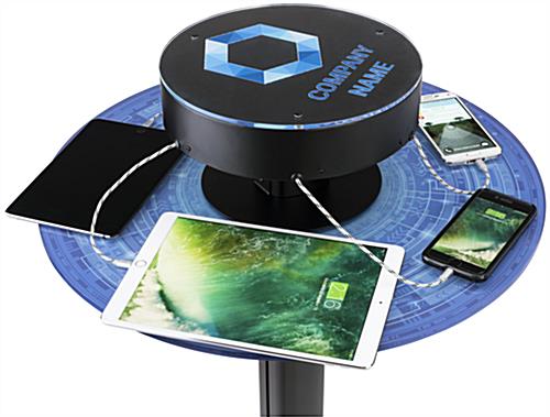 Charging Bar Height Table | With Custom Graphics & 6 Power Cords
