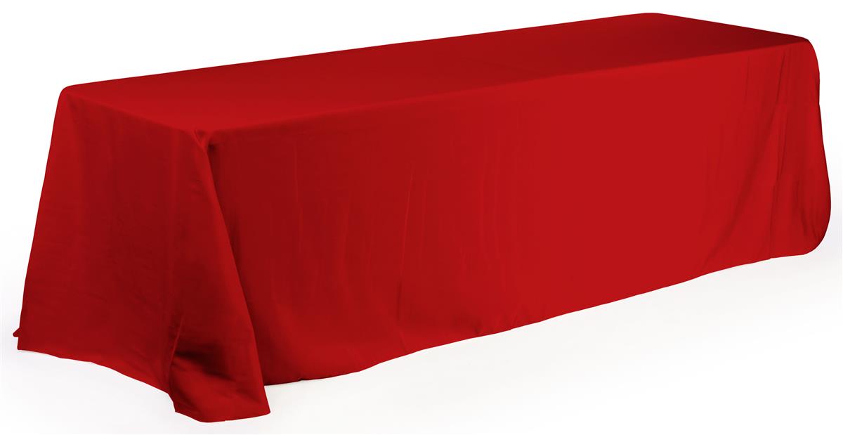 Folding Tables With Red Cover | For Presentations With 8' 3 Sided