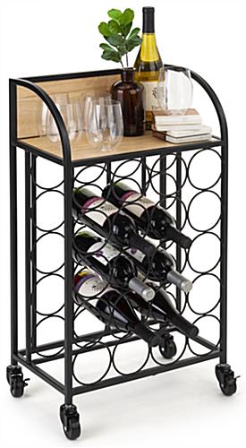 Wine Rack with Wheels | 2 Locking and 2 Non-Locking Casters