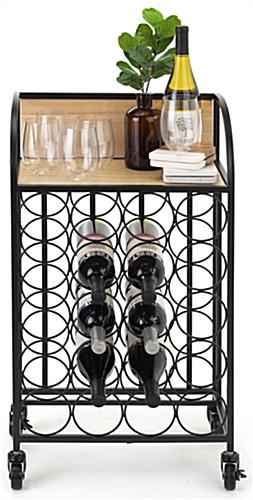 Wine Rack with Wheels | 2 Locking and 2 Non-Locking Casters
