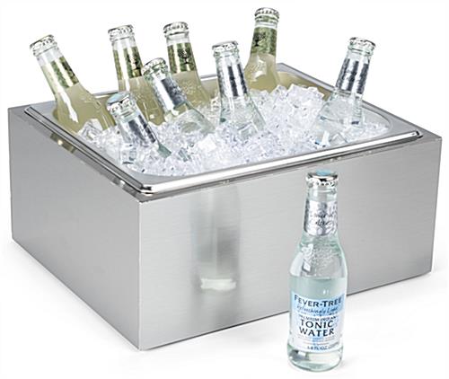Countertop Ice Bin | Easy-Care Removable Stainless Steel Tray