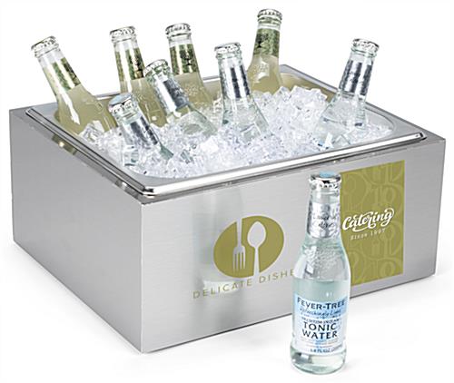 Custom Countertop Steel Ice Holder | Easy-Clean Removable Tray