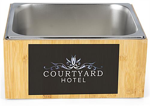 Personalized Bamboo Ice Pan | Removable Stainless Steel Tray