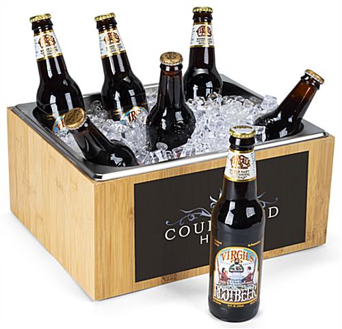 Personalized Bamboo Ice Pan | Removable Stainless Steel Tray