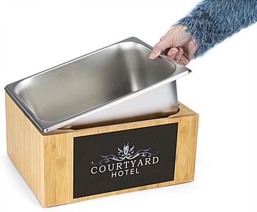Personalized Bamboo Ice Pan | Removable Stainless Steel Tray