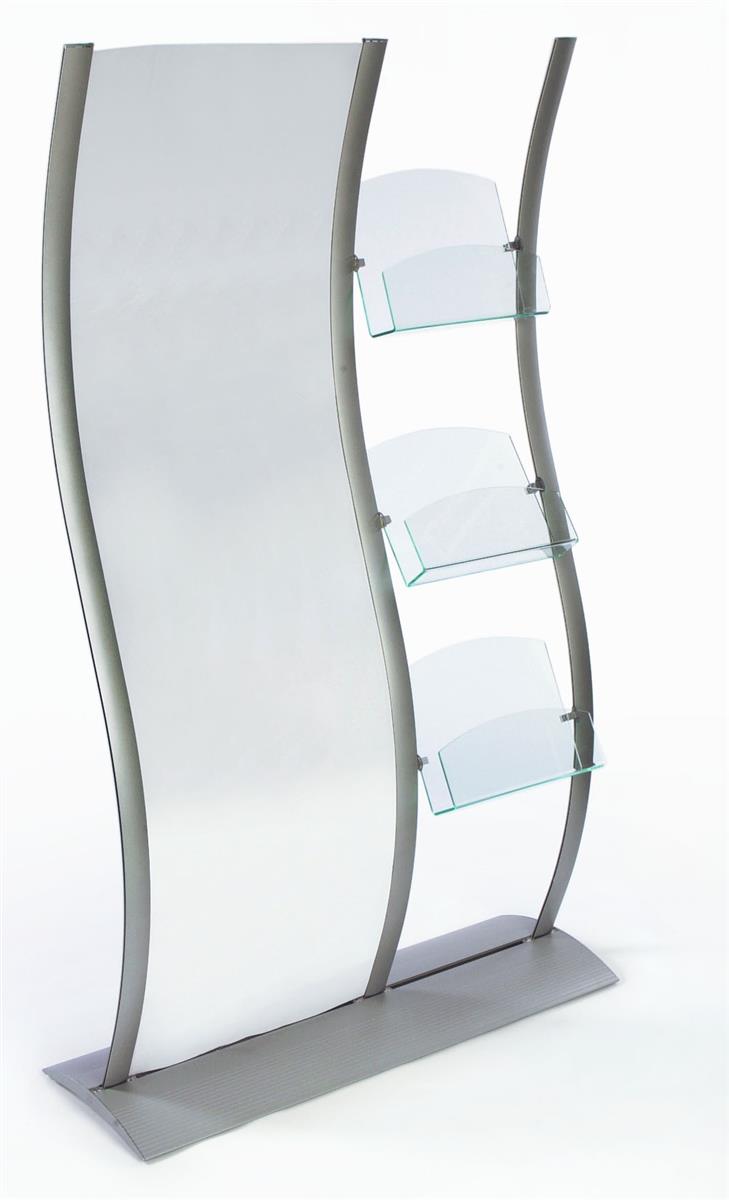 Magazine Holders | Curved Wave Display with Large Poster Holder