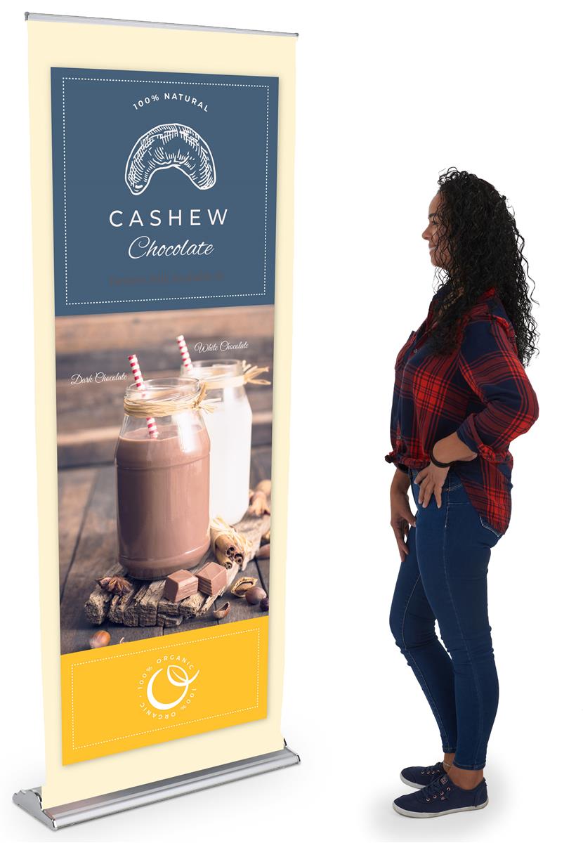 33" Retractable Vinyl Banner Stand | Hard Shell Case