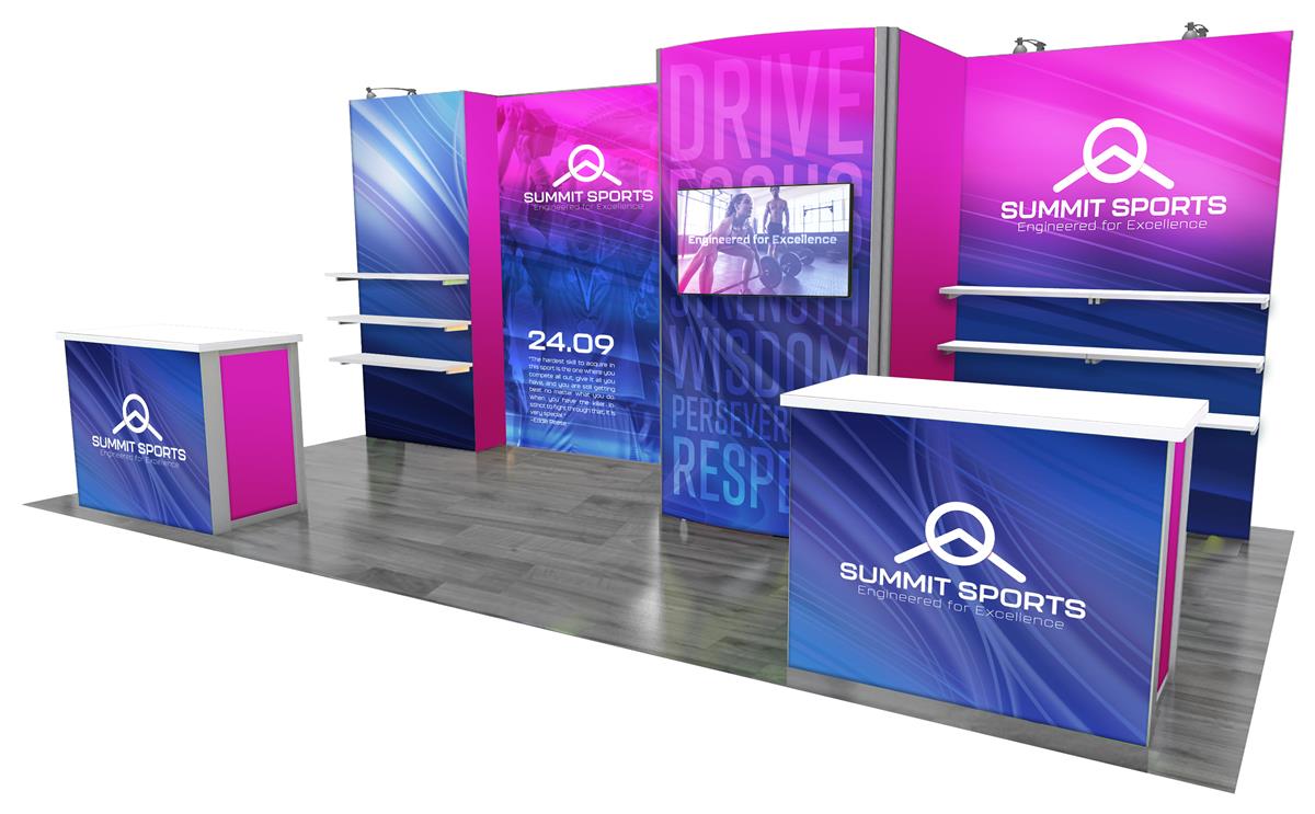 Modular Booth Display | LED Lightbox and Monitor Mount