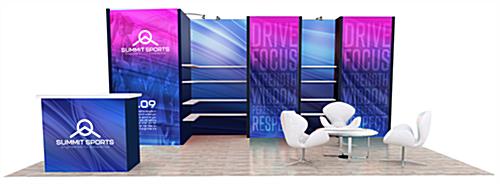 10x20 Modular Exhibit Booth |3 LED Lightboxes and Custom Graphics