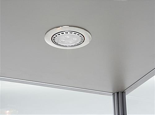 Modern LED Display Case | Silver Top & Base