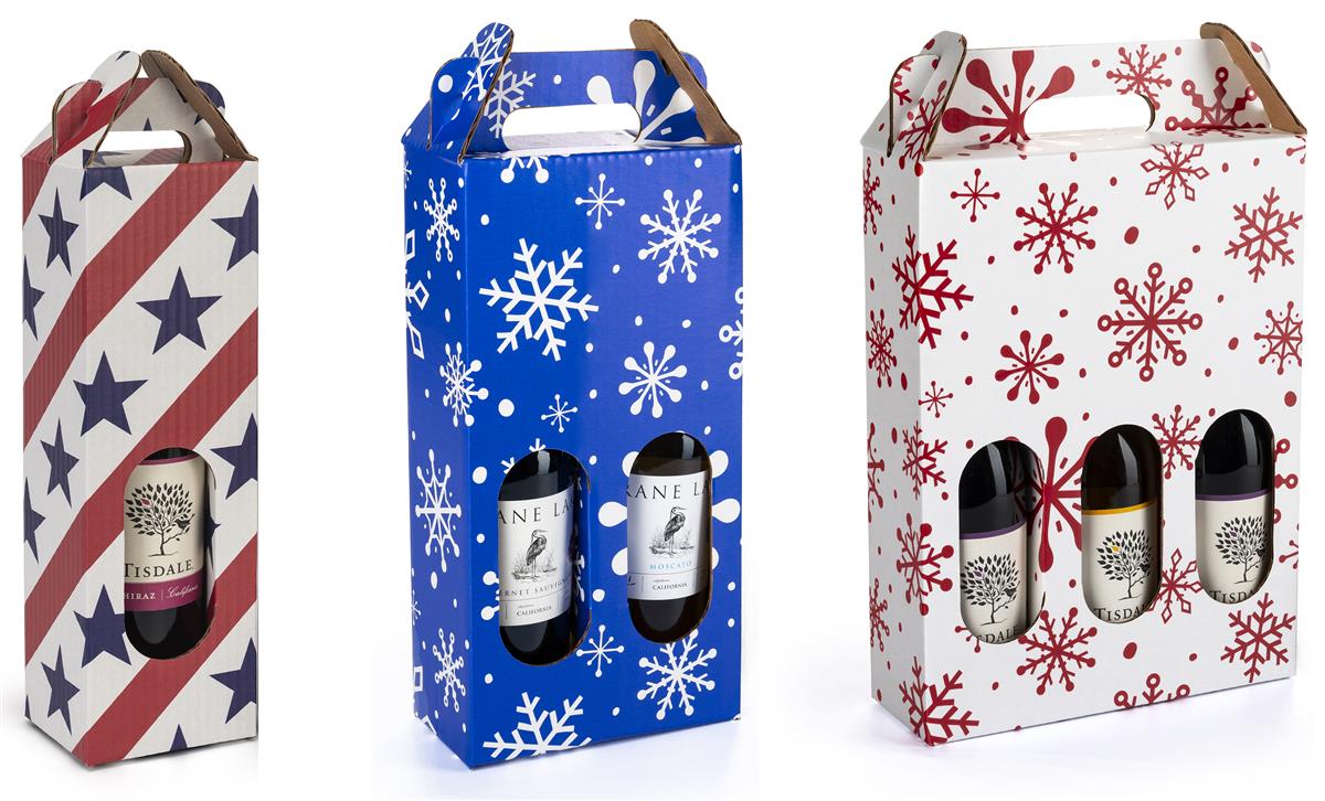 Pre-Printed Cardboard Wine Carrier | 750 ml Bottle Holders