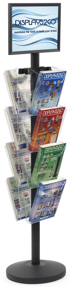 17” x 11” Sign Post with 8 Clear Literature Pockets