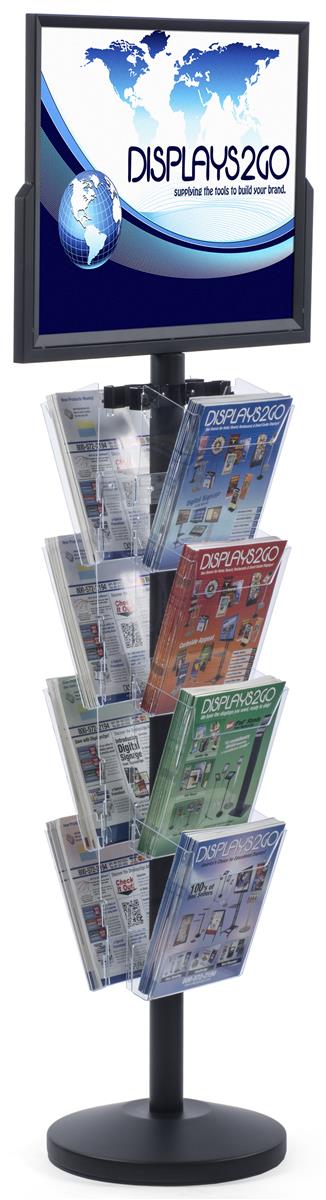 24” x 18” Sign Post with 8 Clear Literature Pockets