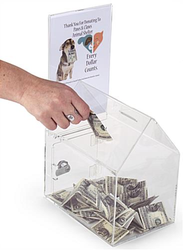 House Shaped Donation Box | Hinged Locking Door