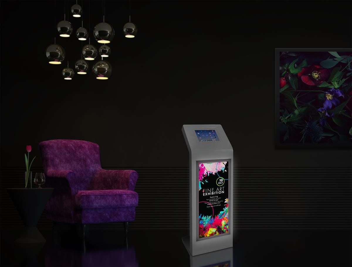 Graphic LED Light Box iPad Stand | Lockable with Custom Artwork