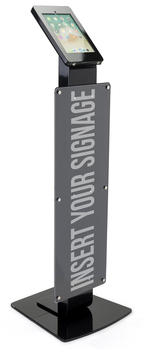 iPad Pro Pillar Base Stand with Poster Board | BlackFinish