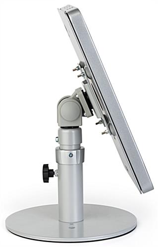 iPad Pro Desk Mount | Glossy Silver Finish Point of Sale Kiosk