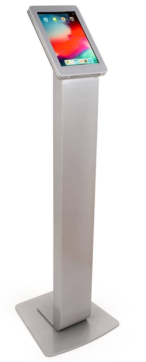 11 Inch iPad Pro Stand | Silver Floor Standing Tablet Kiosk