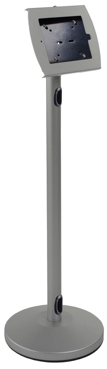 Silver iPad Floor Stand | Locking with Cord Management