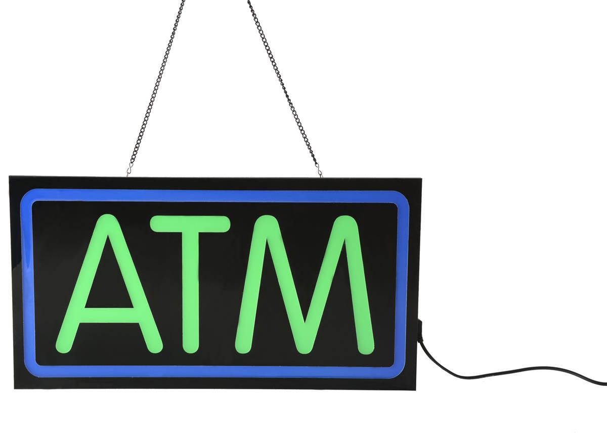 Light Up ATM Sign | Green & Blue Animation