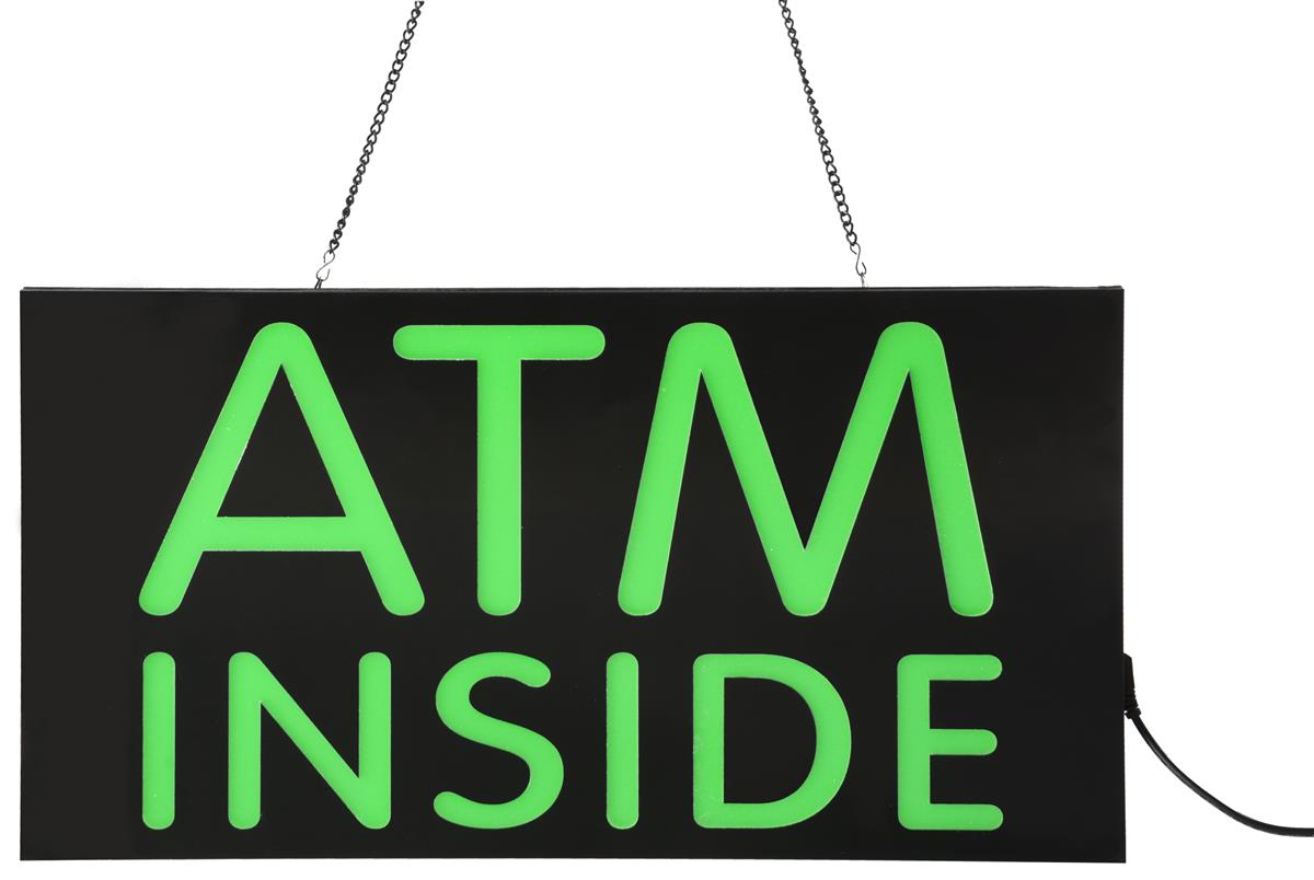 ATM Inside LED Sign | Window Hanging | Green Animation