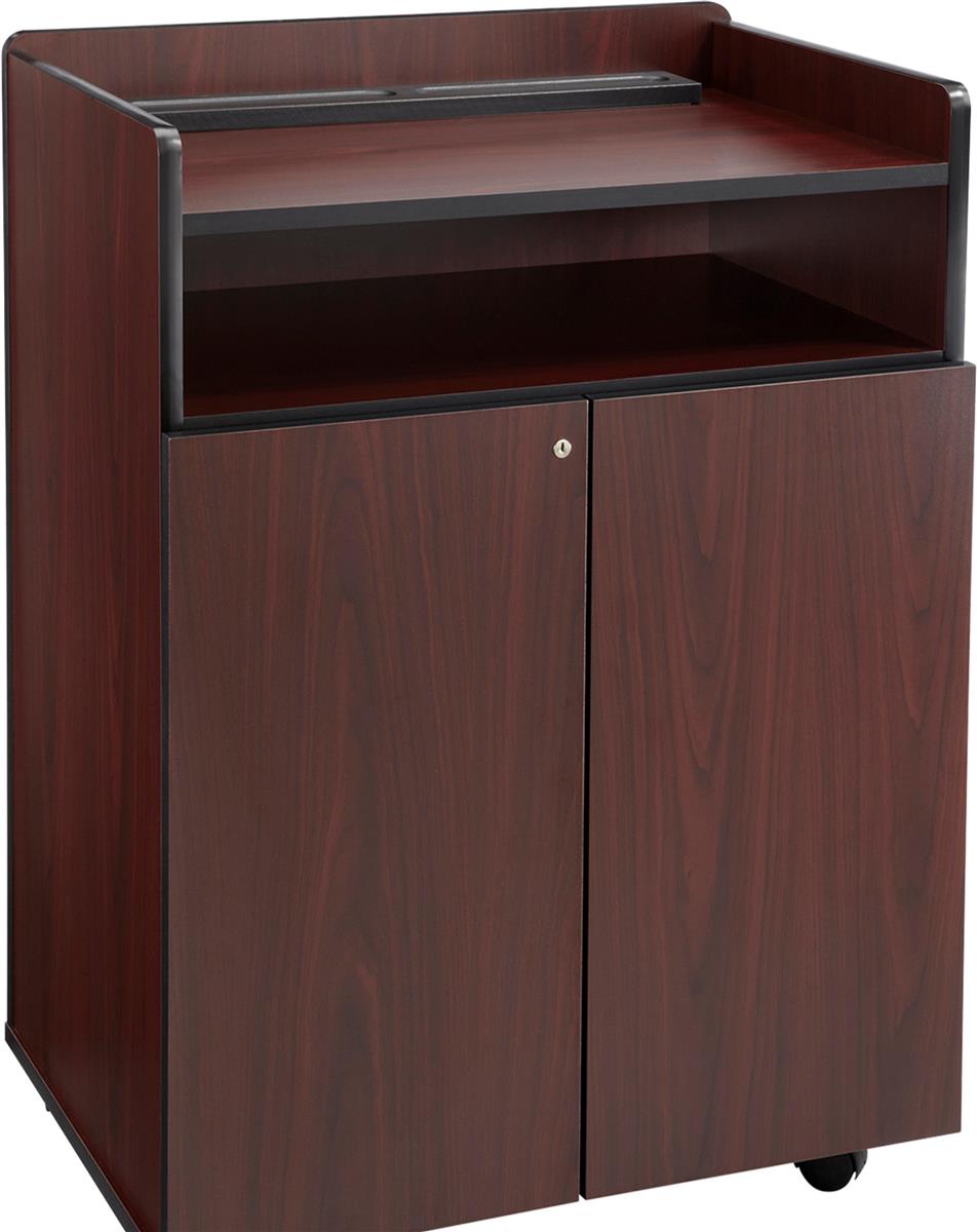 Mahogany Mobile Presentation Stand | Security Cabinet Base
