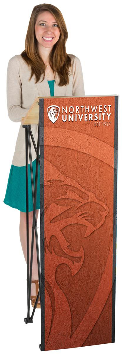 Presentation Stand | Angled Surface & Custom Banner