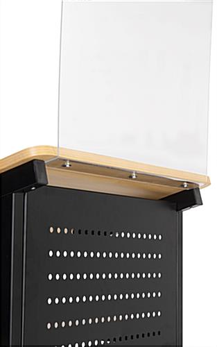 Lectern with Plastic Shield | 19" x 22" Clear Protective Barrier