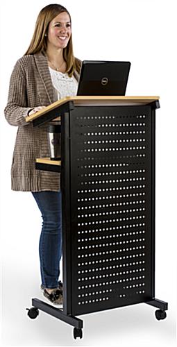 Mobile Presentation Stand | Maple Laminated Surface