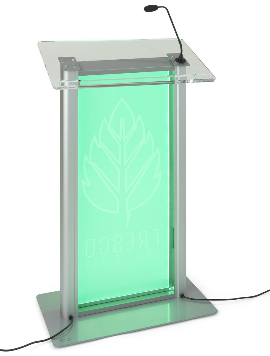 Custom LED Clear Acrylic Lectern | UV Digital Printing