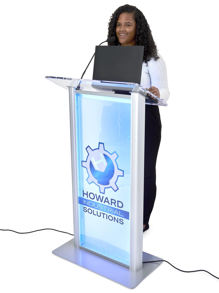 Custom LED Clear Acrylic Lectern | UV Digital Printing