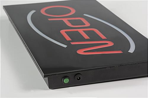 Rainbow LED Open Signs | Red Text with Rainbow Pattern Outline