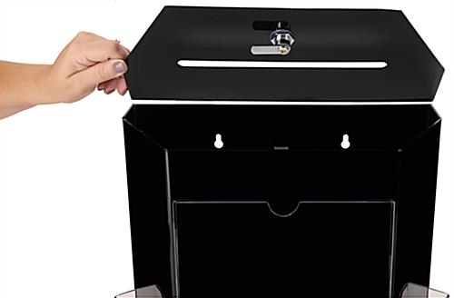 Black Suggestion Box with 2 Pockets | Locking