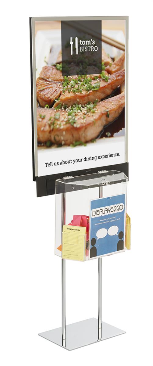 Floor Standing Poster with Ballot Box | Double-Sided Silver Frame