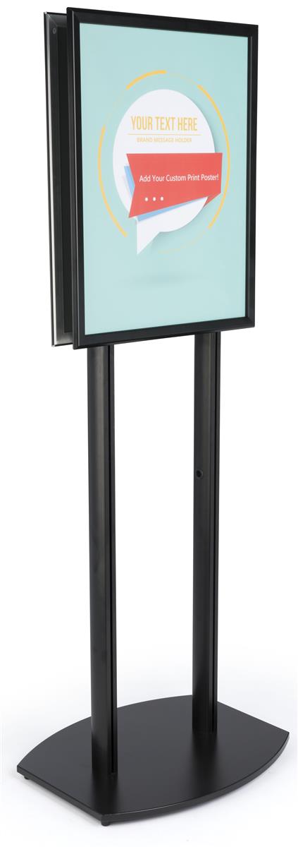 22x28 Twin Pole Sign Stand | Black Aluminum Frame