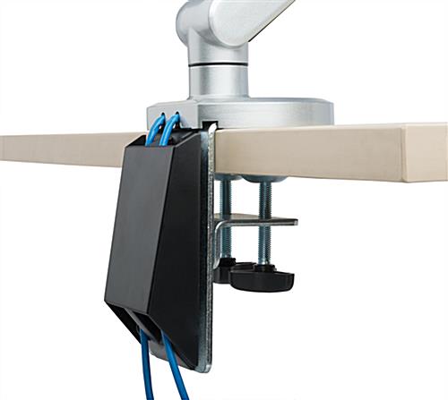 Desk Mount Monitor Arm with Keyboard Tray | Ports for USB & Audio