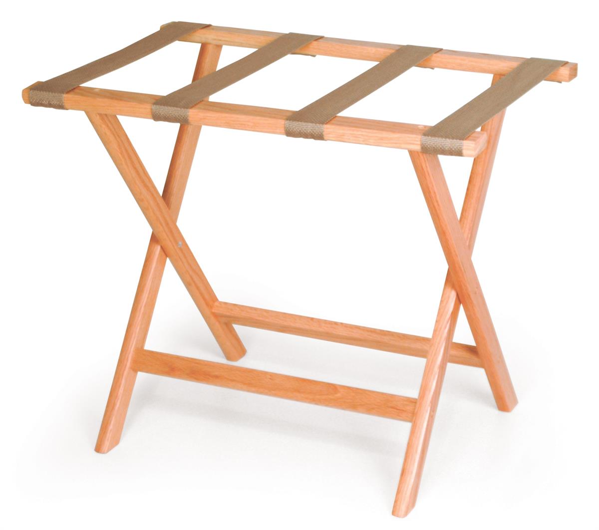 Hotel Luggage Rack | Light Oak w/ Tan Straps
