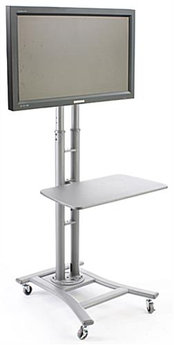 Silver Widescreen TV Stand | Includes 28-inch Shelf