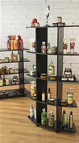 Curved Wooden Shelves | 12 Contoured Open Front Storage Cubes