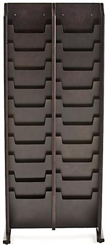 Black Cascading Holder for Magazines has (20) Pockets