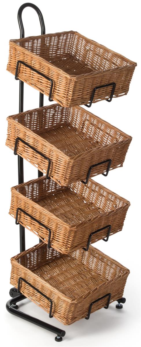 4 Tier Square Basket Stand | Wire Frame Brackets