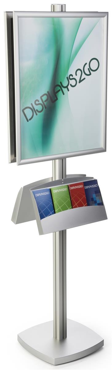 22x28 Dual Frame Stand with Literature Pocket | Square Base
