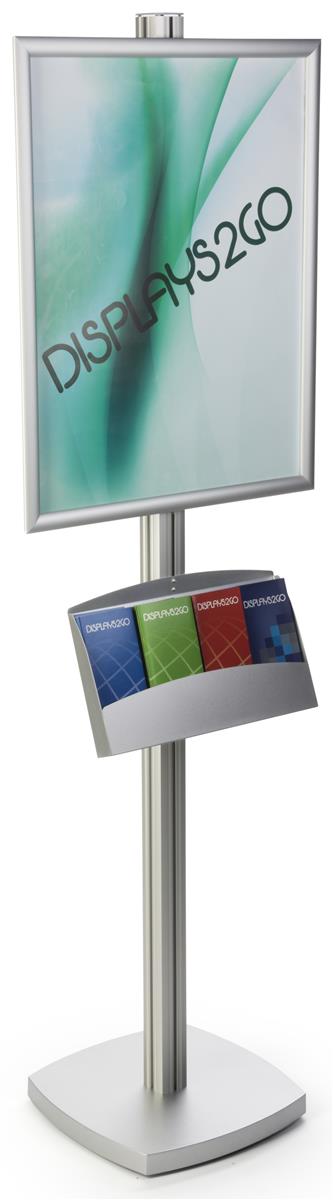 22x28 Pedestal Poster Stand | Metal Literature Tray