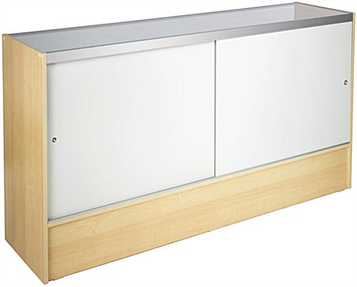 Glass Display Case | Maple Melamine Finish & Half Vision