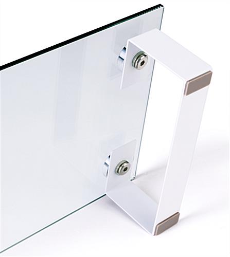 Glass Desktop Monitor Stand with Block Legs | White Base