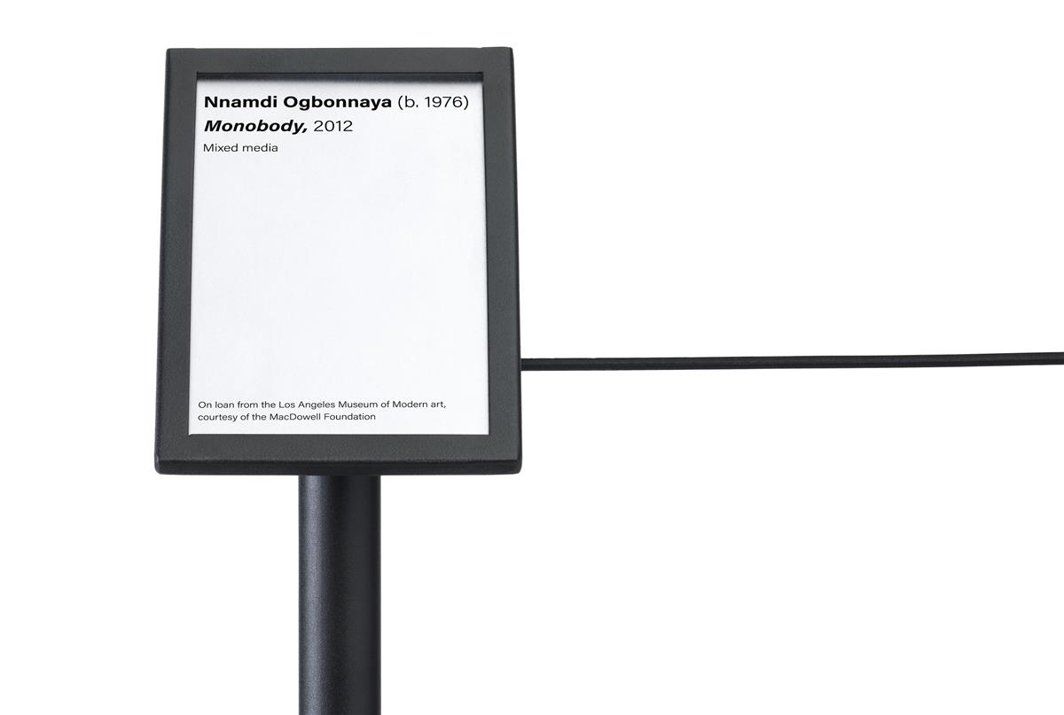 Exhibit 45-Degree Stanchion Signage Plate | 4 x 6 Black Frame