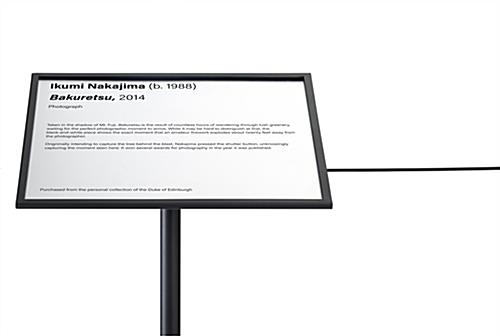 Museum Barrier Signage Frame | 60-Degree 11 x 14 Black Holder