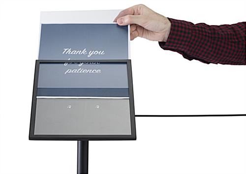 Museum Barrier Signage Frame | 60-Degree 11 x 14 Black Holder